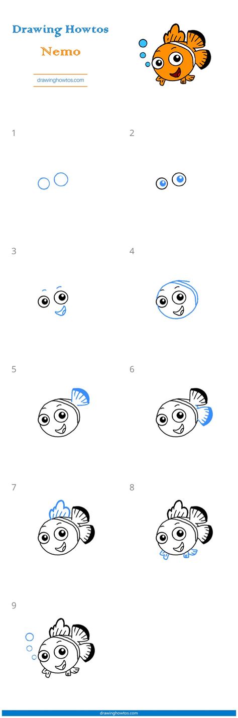 How To Draw Nemo Finding Nemo Step By Step Easy Drawing Guides Drawing Howtos