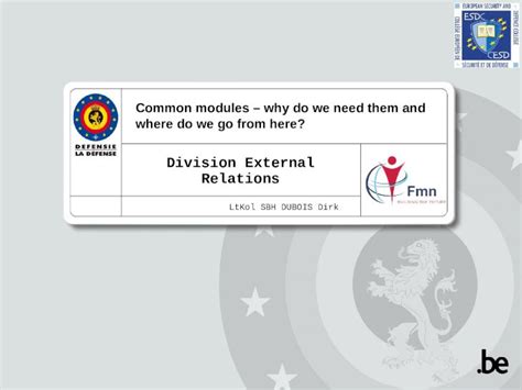 Ppt Common Modules Why Do We Need Them And Where Do We Go From Here