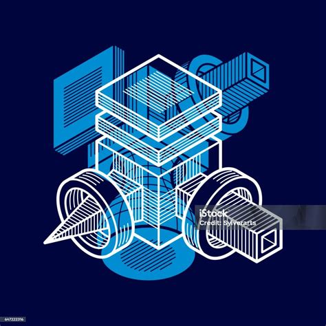 Desain 3d Bentuk Kubus Dimensi Vektor Abstrak Ilustrasi Stok Unduh