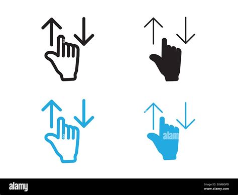 Swipe Up And Down Icon Vector Line Logo Mark Or Symbol Set Collection