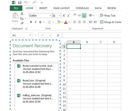 How To Recover Unsaved Excel File 1