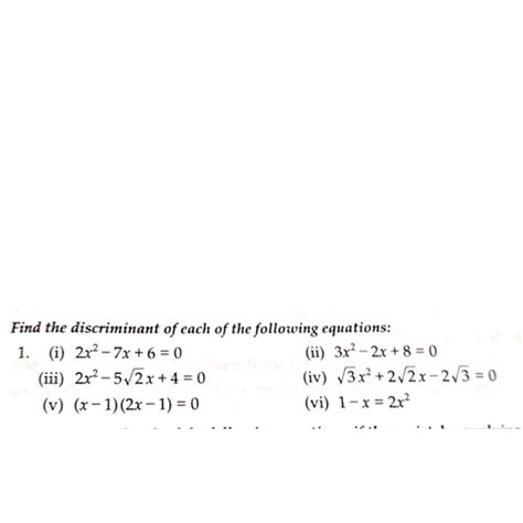 Discriminant Maths Notes Teachmint