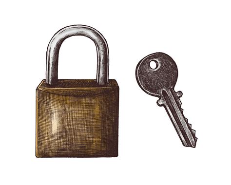 Hand Drawn Lock And Key Illustration Free Photo Illustration Rawpixel