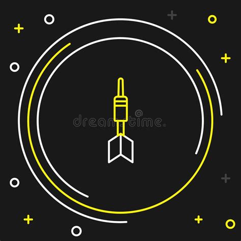 Line Dart Arrow Icon Isolated On Black Background Colorful Outline Concept Stock Illustration