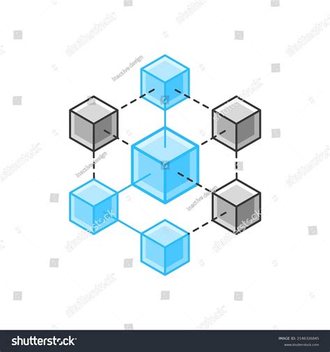Blockchain Technology Network Structure Flowchart Stock Vector Royalty Free