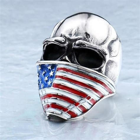 American Flag Skull Ring Skullflow
