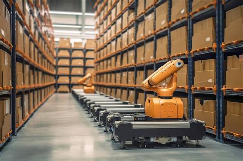Premium Ai Image Smart Robot Arm For Innovative Warehouse And Factory Digital Technology