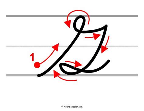 How To Write Capital G In Cursive With Arrows Alien Babeer