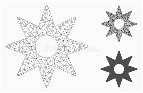 New Star Sticker Vector Mesh Carcass Model And Triangle Mosaic Icon Stock Vector Illustration