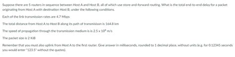 Solved Suppose There Are 5 Routers In Sequence Between Host