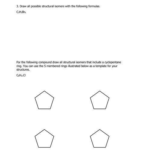Solved 3 Draw All Possible Structural Isomers With The