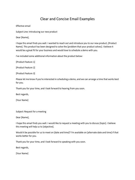 Writing Clear and Concise Emails Examples | PDF