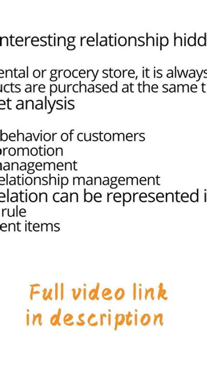 Association Datamining Datawarehousing Youtube