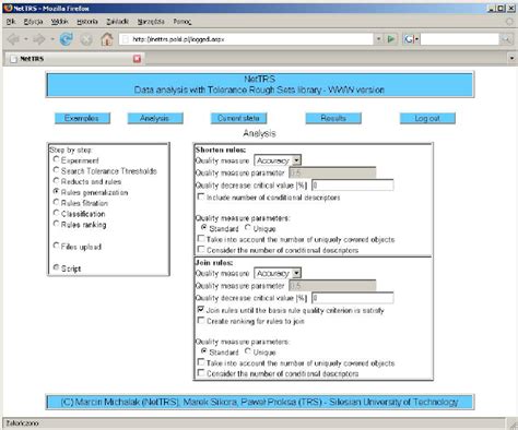 user interface setting parameters of the rules generalization download scientific diagram