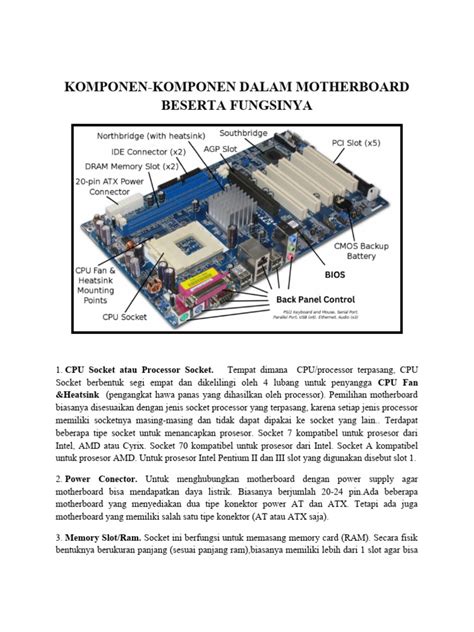 Komponen Dan Fungsi Motherboard Pdf Game And Aktivitas