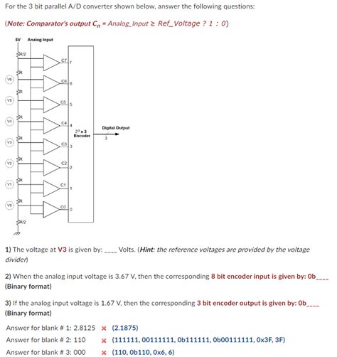 Solved For The 3 Bit Parallel Ad Converter Shown Below