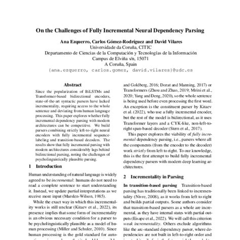 On The Challenges Of Fully Incremental Neural Dependency Parsing Acl