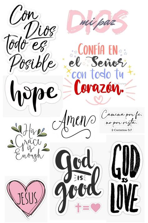 Stickers Cristianos Bonitos Lecciones Objetivas De La Biblia Frases