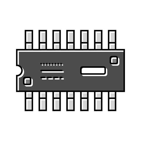 Ic Chip Electronic Component Color Icon Vector Illustration 35453010 Vector Art At Vecteezy