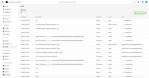 감사 로그 개요 Adobe Experience Platform