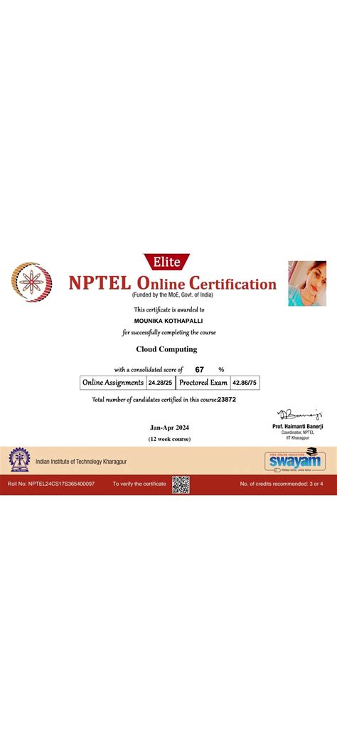 kothapalli mounika on linkedin nptel cloud computing certification
