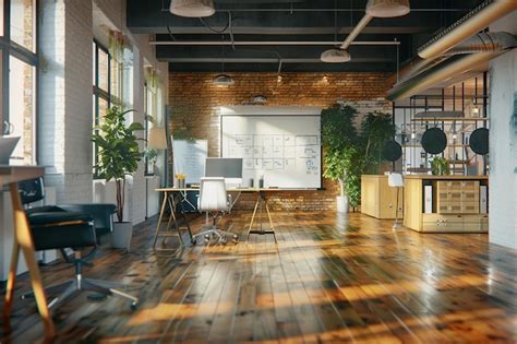 Premium Photo Collaborative Workspace With Whiteboards And Sketc