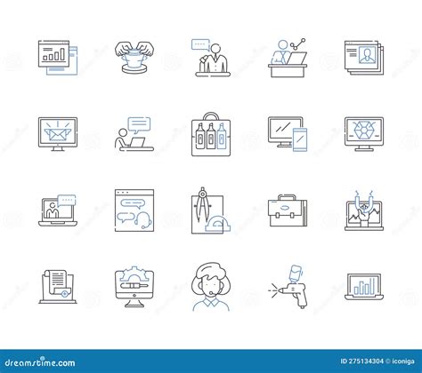 Business Workflow Outline Icons Collection Management Automation Efficiency Processes