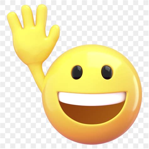 Smiley Face Waving Hello Cute Pencil Happy Character In Waving Pose