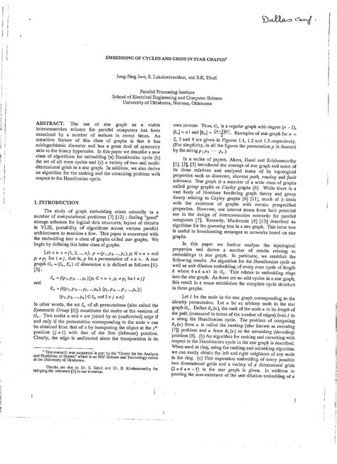 Pdf Embedding Of Cycles And Grids In Star Graphs