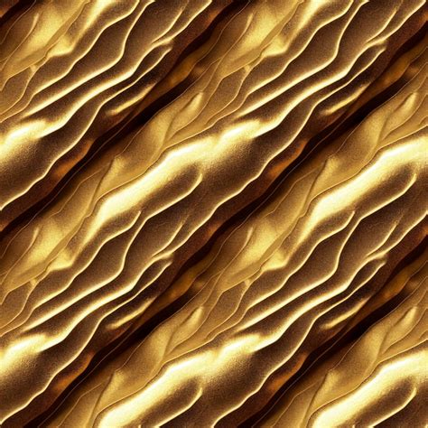 Premium Ai Image Gold Metallic Abstract Dynamic Seamless Pattern