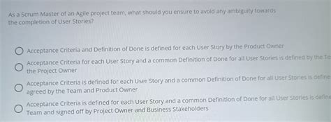 Solved As A Scrum Master Of An Agile Project Team What Chegg Com