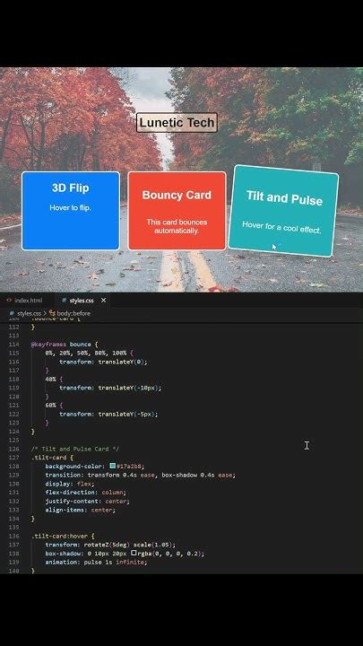 Create Stunning 3d Card Animation With Html And Css 💻html Css