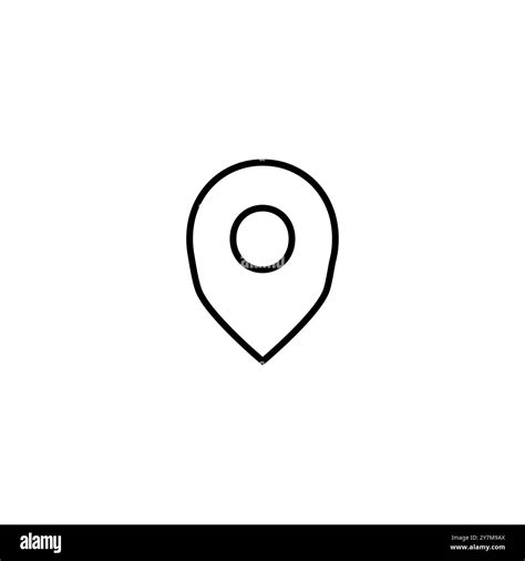 Map Pin Location Icon Outline Vector Address Navigation Point Mark Sign Symbol Isolated Stock