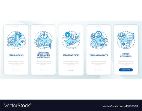 Disease Monitoring Steps Blue Onboarding Mobile Vector Image