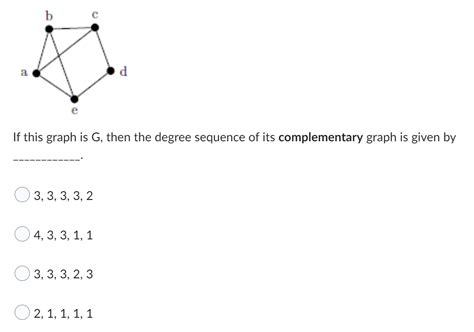 Solved If This Graph Is G Then The Degree Sequence Of Its Chegg