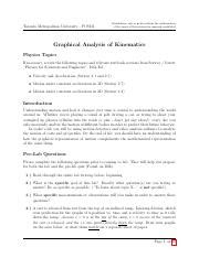 Graphical Analysis Of Kinematics In Physics Course Hero