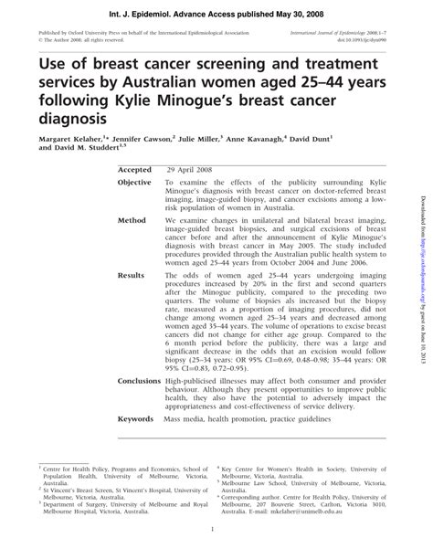 Pdf Use Of Breast Cancer Screening And Treatment Services By