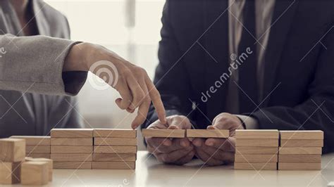 Retro Businesspeople Solving Problems Building Bridg Bridges Wooden