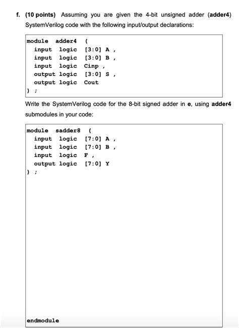solved f 10 points assuming you are given the 4 bit