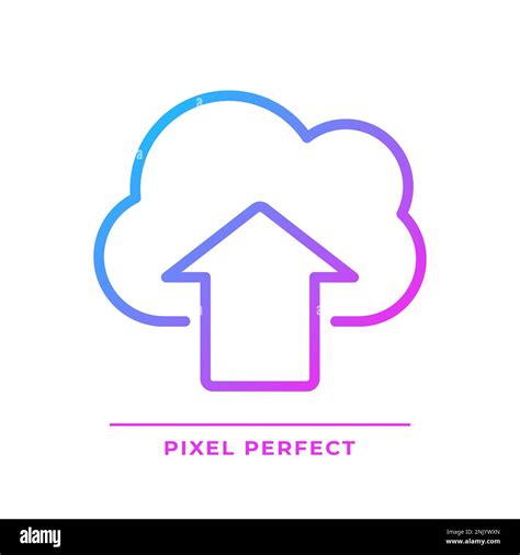 Upload Files On Cloud Based Storage Pixel Perfect Gradient Linear Vector Icon Stock Vector Image