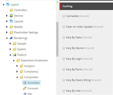 set sxa caching options sitecore documentation