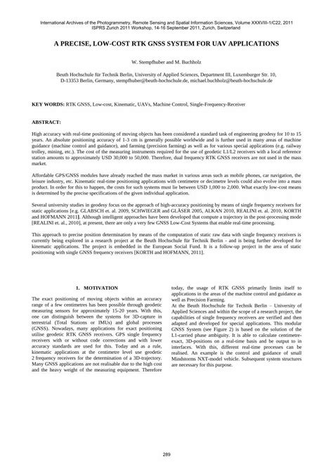 Pdf A Precise Low Cost Rtk Gnss System For Uav Applications · A