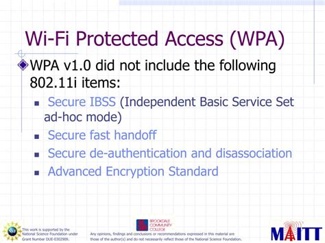 PPT NETW 05A APPLIED WIRELESS SECURITY 802 11i Wi Fi Protected Access PowerPoint