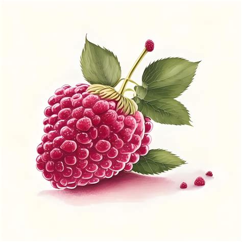Premium Ai Image Raspberry Illustration On White Background Ai Generative