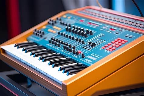 Closeup Of A Synthesizer Keyboard Premium Ai Generated Image