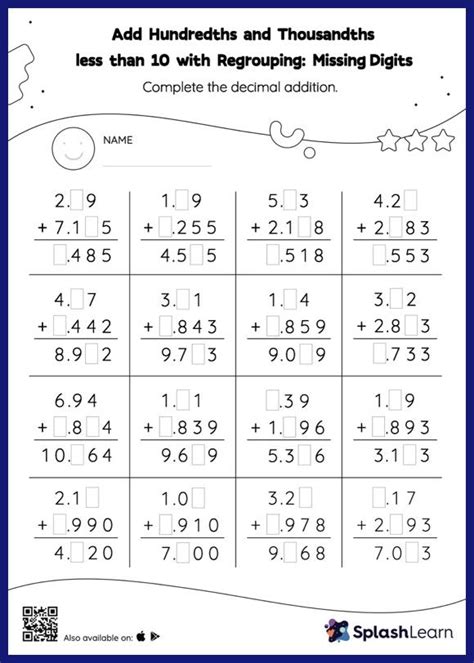 Add Hundredths And Thousandths Less Than 10 With Regrouping Missing
