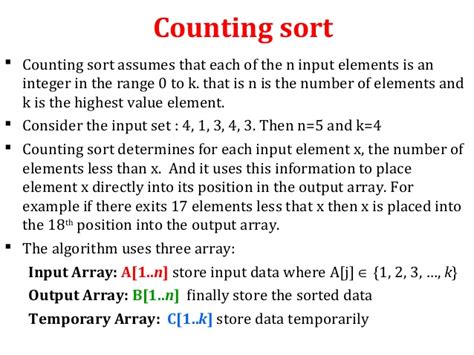 counting sort and radix sort algorithms