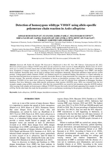 Pdf Detection Of Homozygous Wildtype V1016v Using Allele Specific