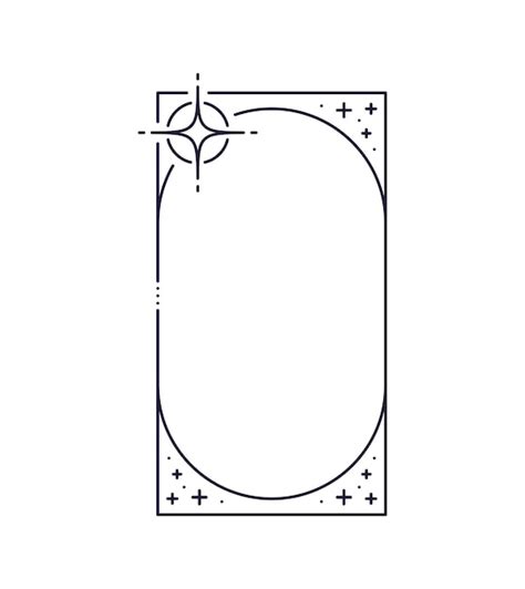Premium Vector Minimal Line Rectangle Frame Round Borders Stars