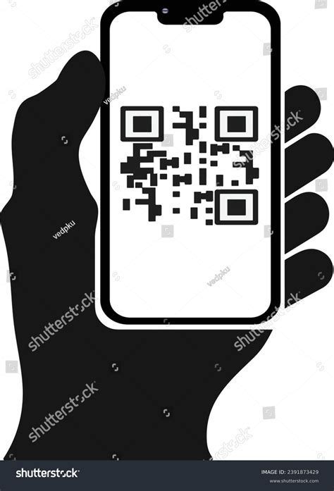 Use Qr Code Hand Symbol Scanning Stock Vector Royalty Free 2391873429